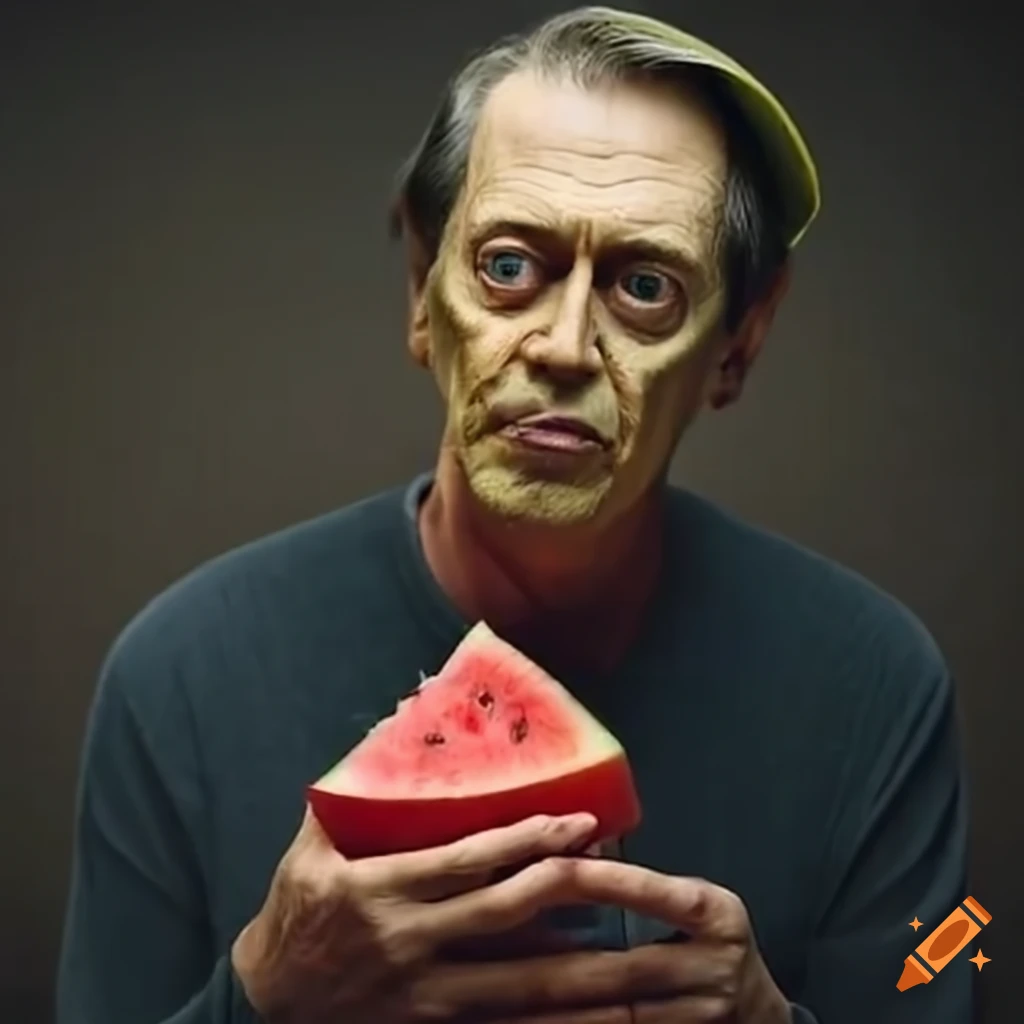 Steve buscemi depicted as a watermelon on Craiyon