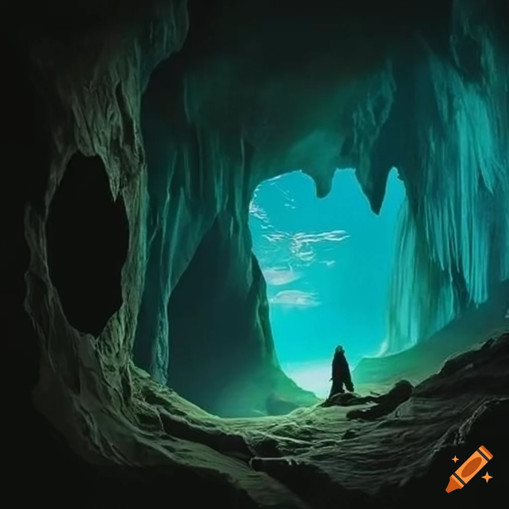 Mysterious cave suitable for album cover on Craiyon