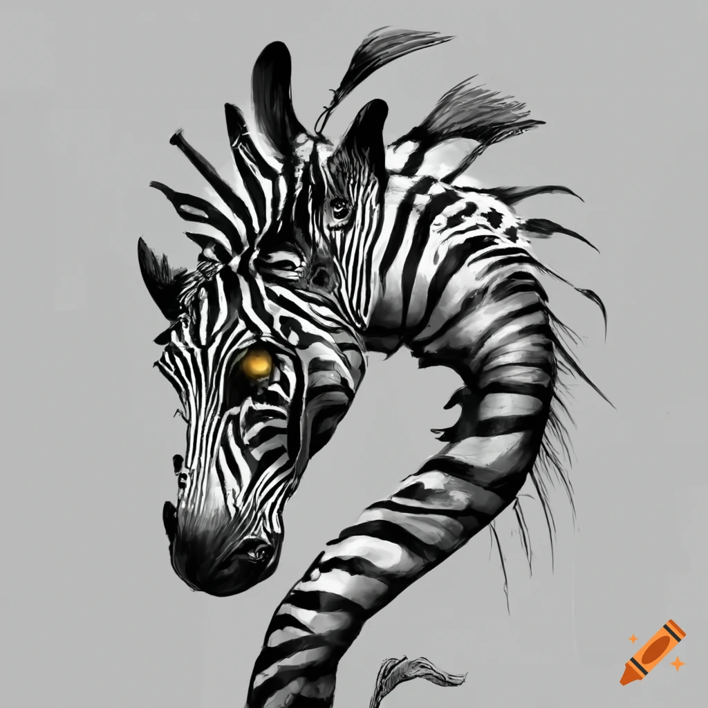 Mixture of a dragon and a zebra on Craiyon