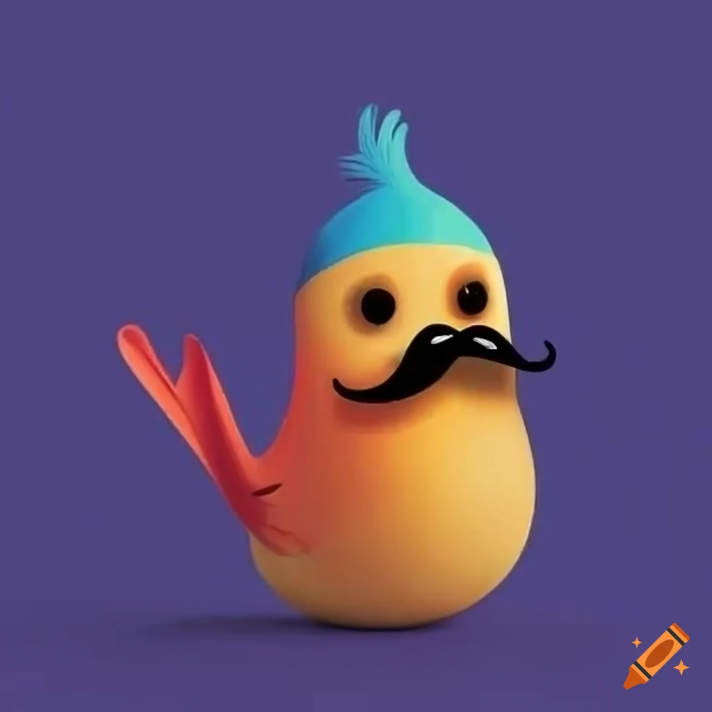 Bird with a moustache on Craiyon