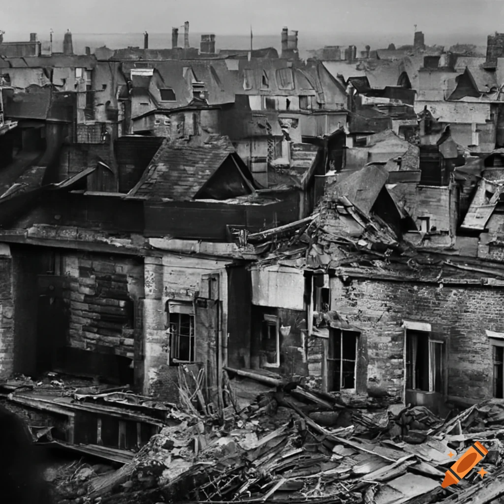 Efforts to rebuild uk houses after world war 2 on Craiyon