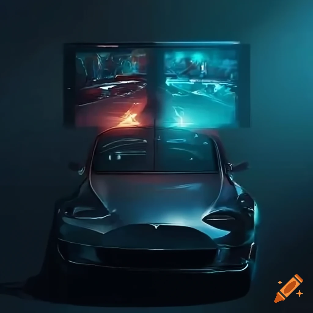 Tesla simulation video game on Craiyon