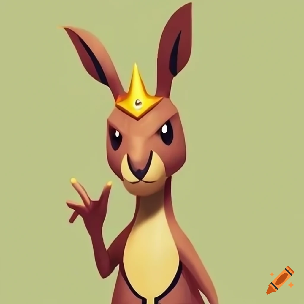Kangaroo pokemon wearing a crown on Craiyon