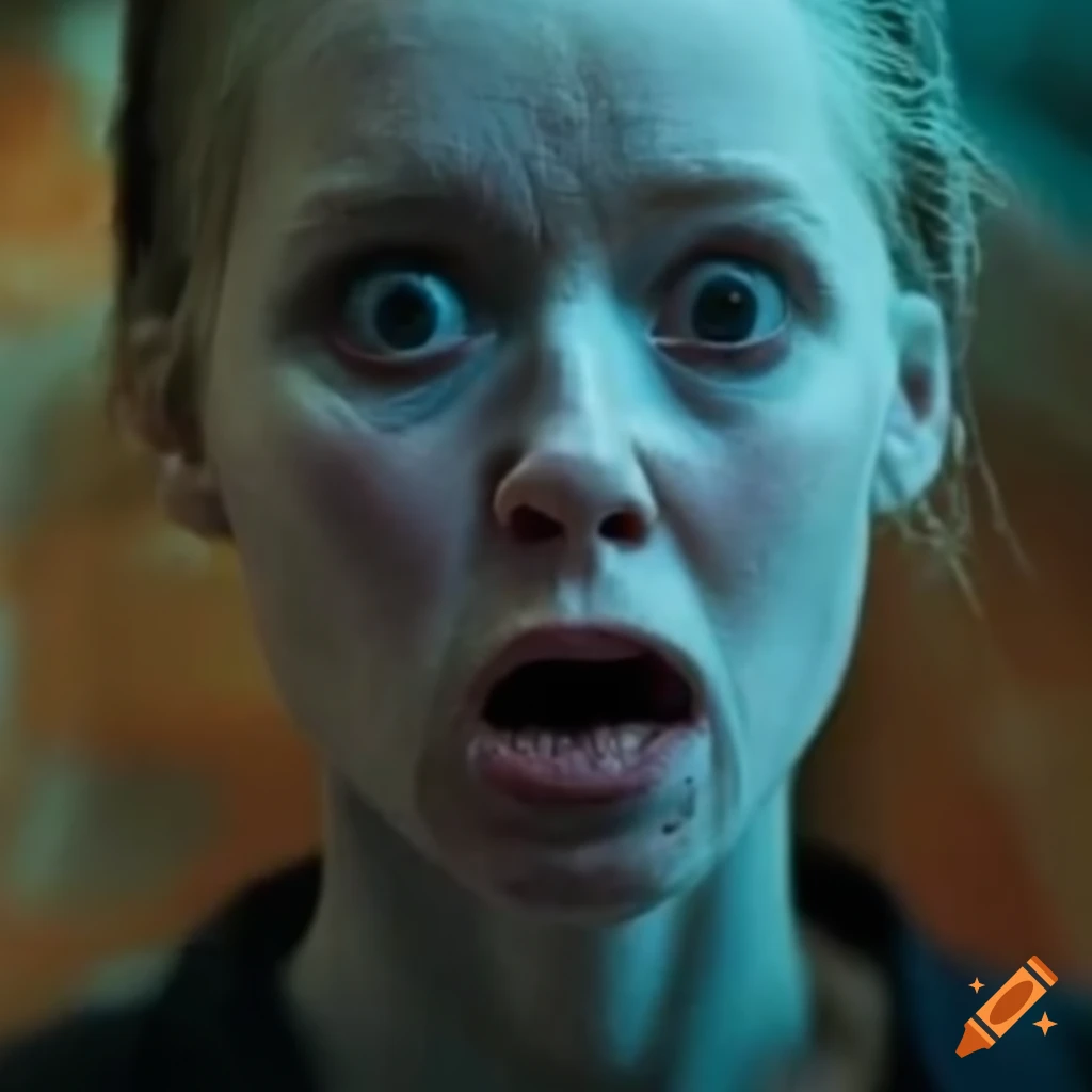 Horror movie poster for a killer brain spawning fake people on Craiyon