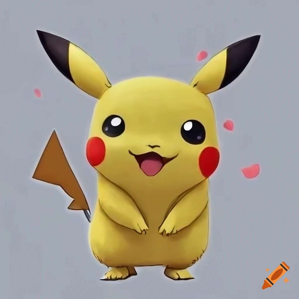 Cute cartoon pikachu in high definition on Craiyon