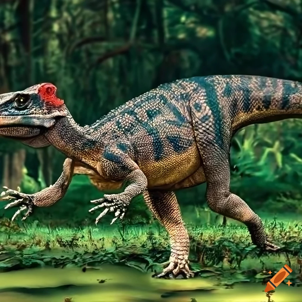 Bipedal pachycephalosaurus dinosaur with turtle-like beak and lizard ...
