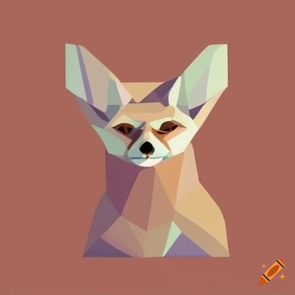Geometric fennec fox in a pastel background on Craiyon