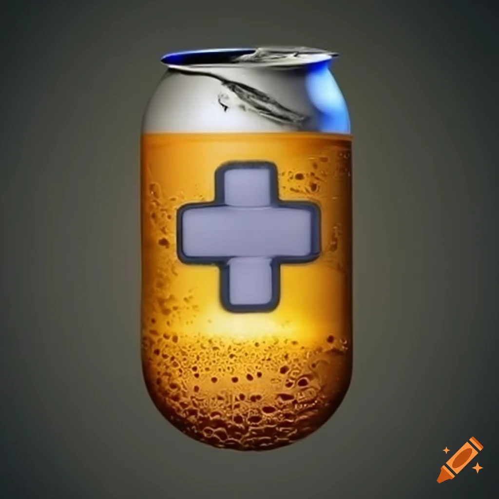Beer can shaped like a medical pill on Craiyon