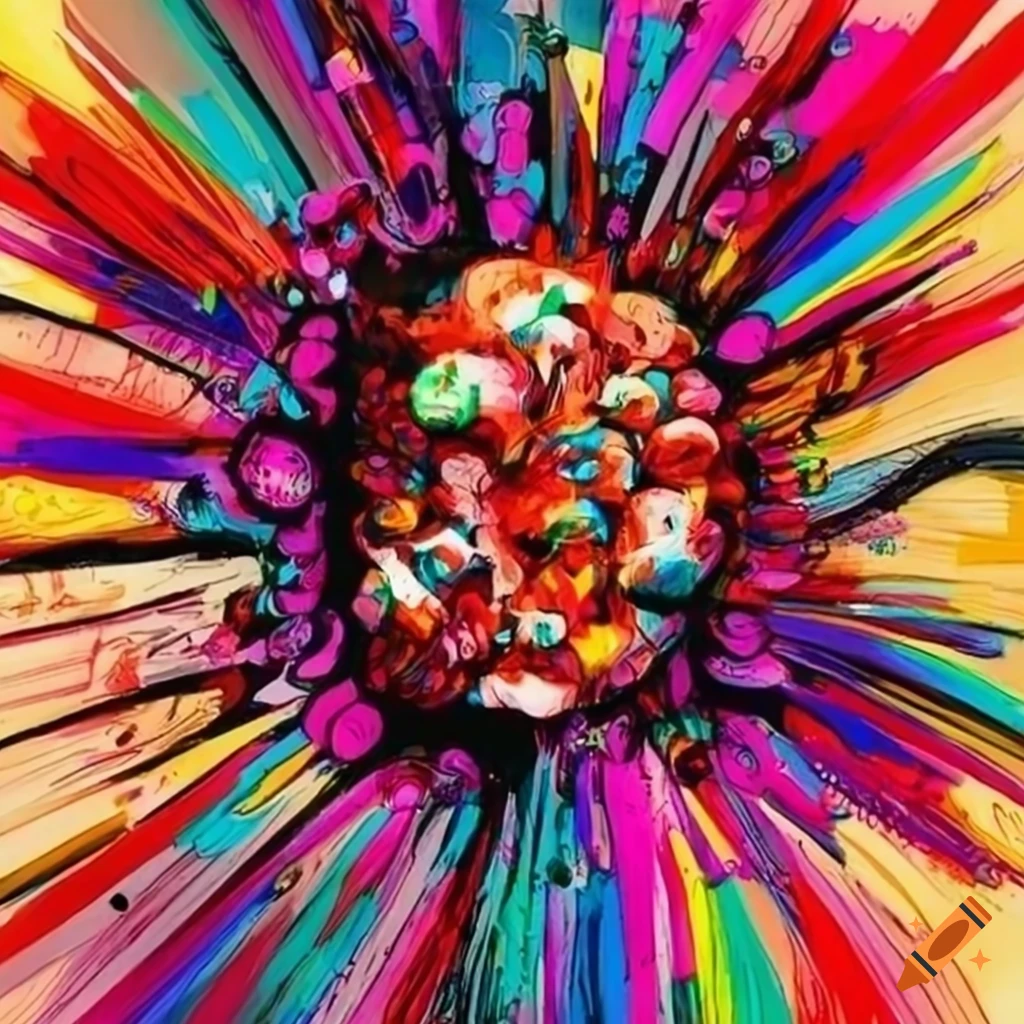 Intricate abstract doodle explosion on Craiyon