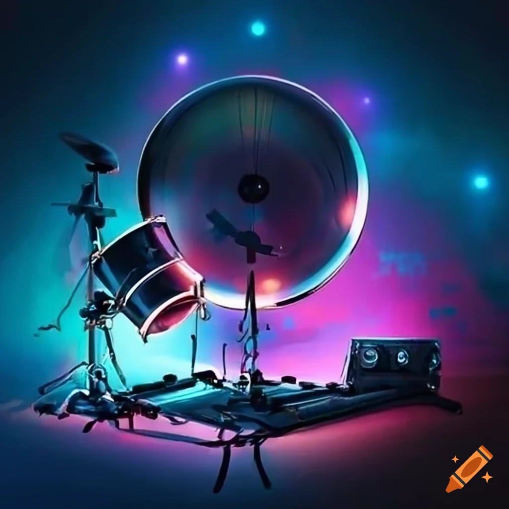 Dynamic instrumental tune with drums and synthesizer on Craiyon