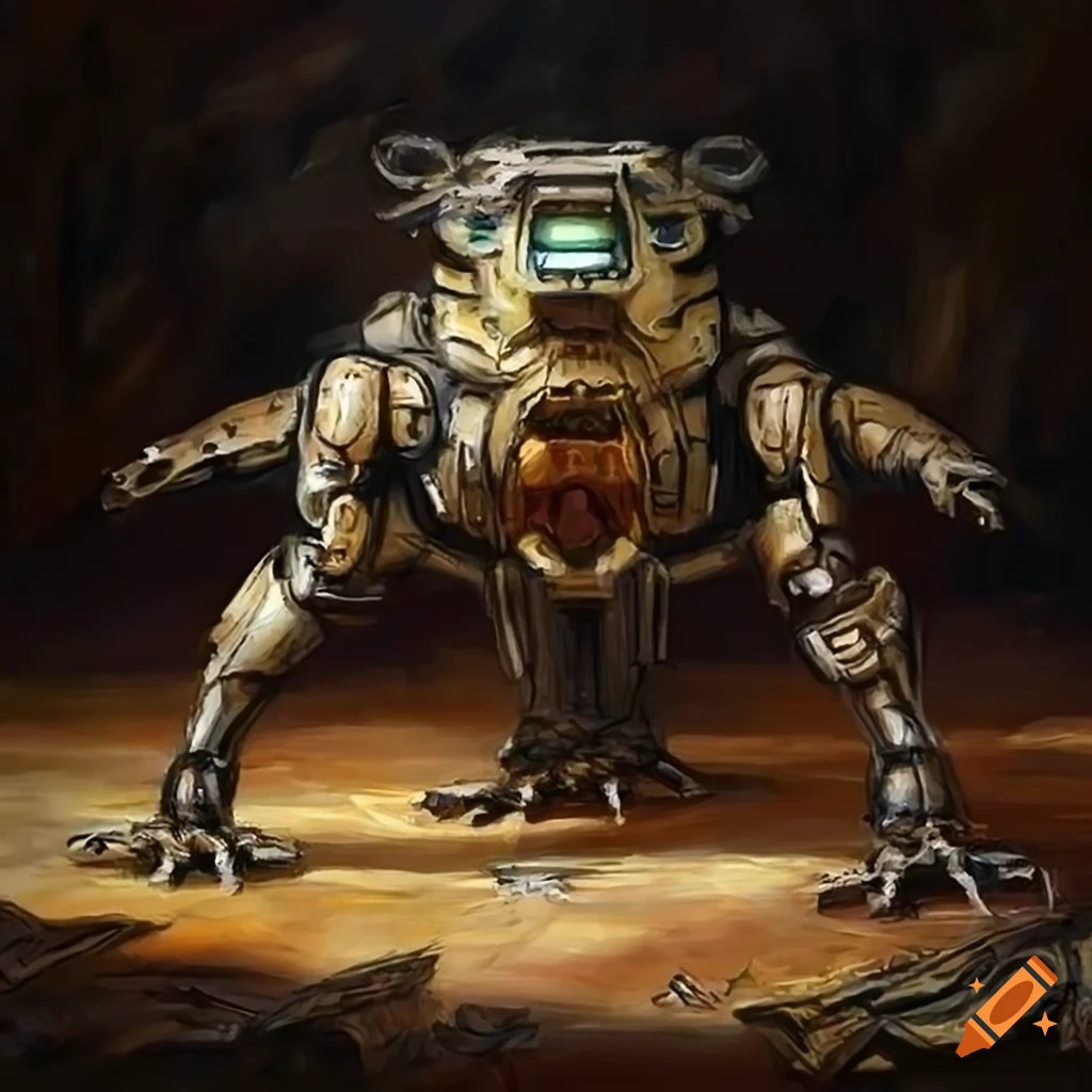 Intelligent mech with intricate layering and stunning lighting on a black background on Craiyon