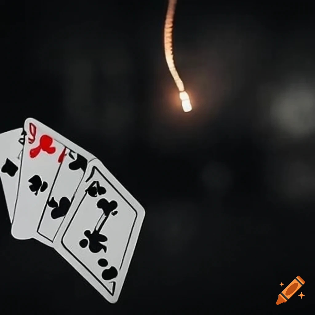 Flying playing cards on Craiyon