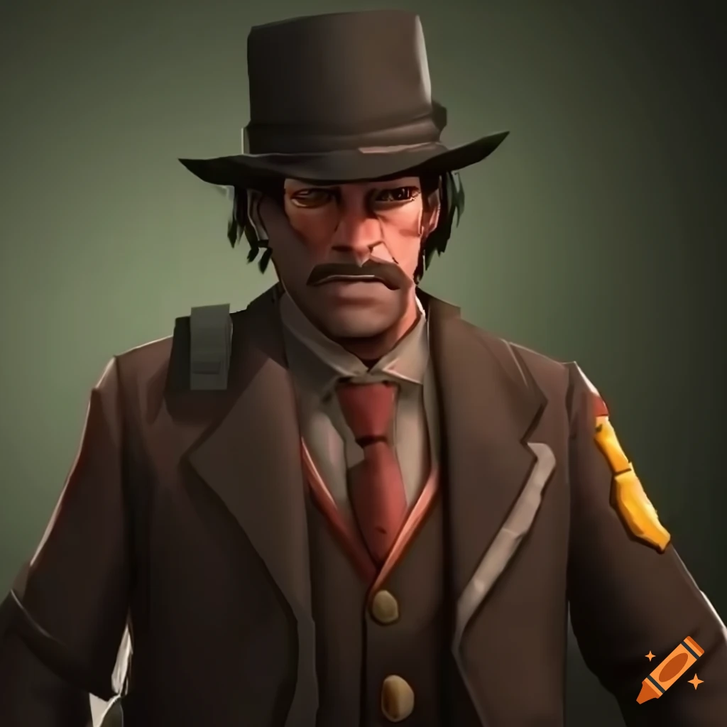 Digital art of arthur morgan as a team fortress 2 character on Craiyon