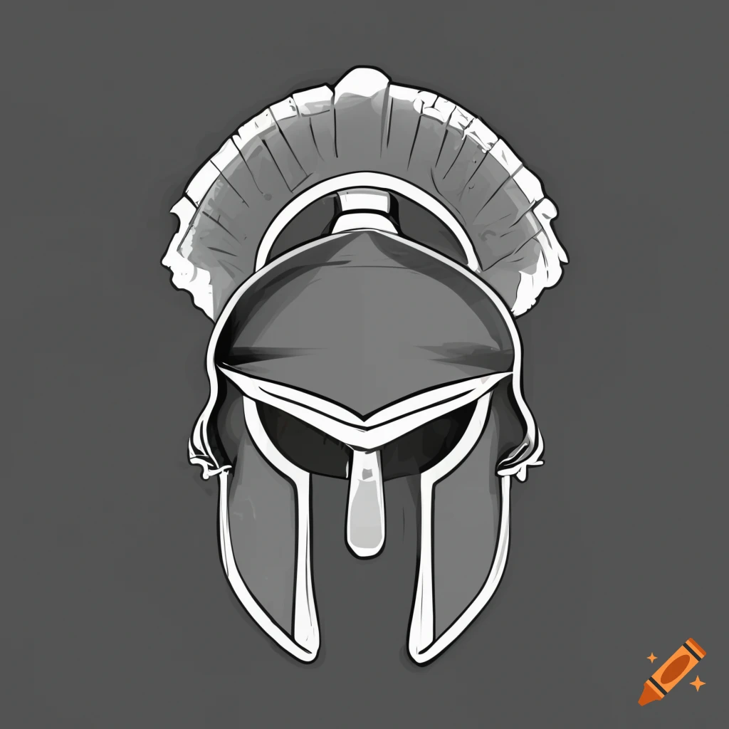 Black gladiator helmet in vector style on Craiyon