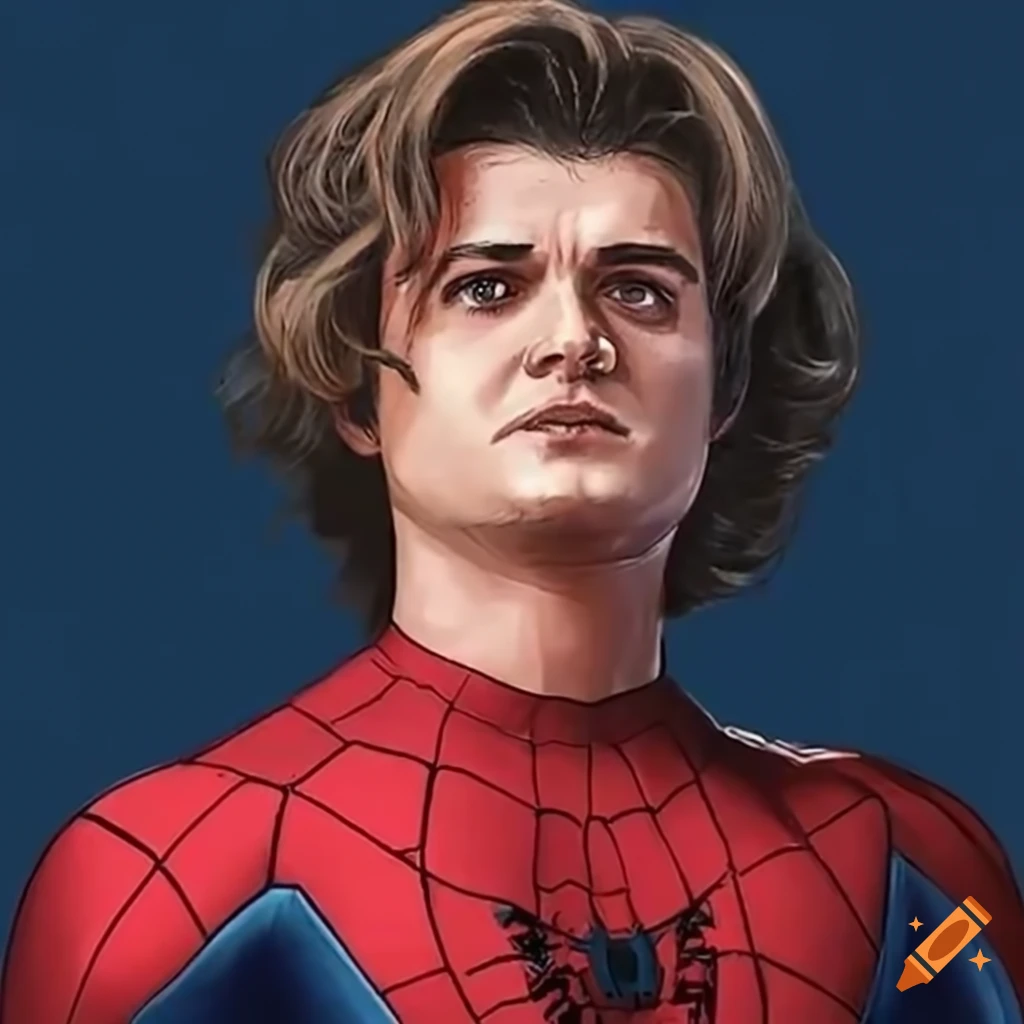 Joe keery as steve harrington in a spider-man adventure on Craiyon