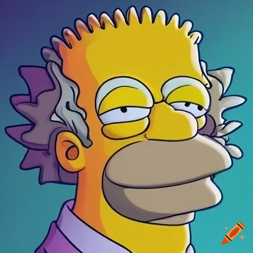 Caricature of einstein and homer simpson on Craiyon