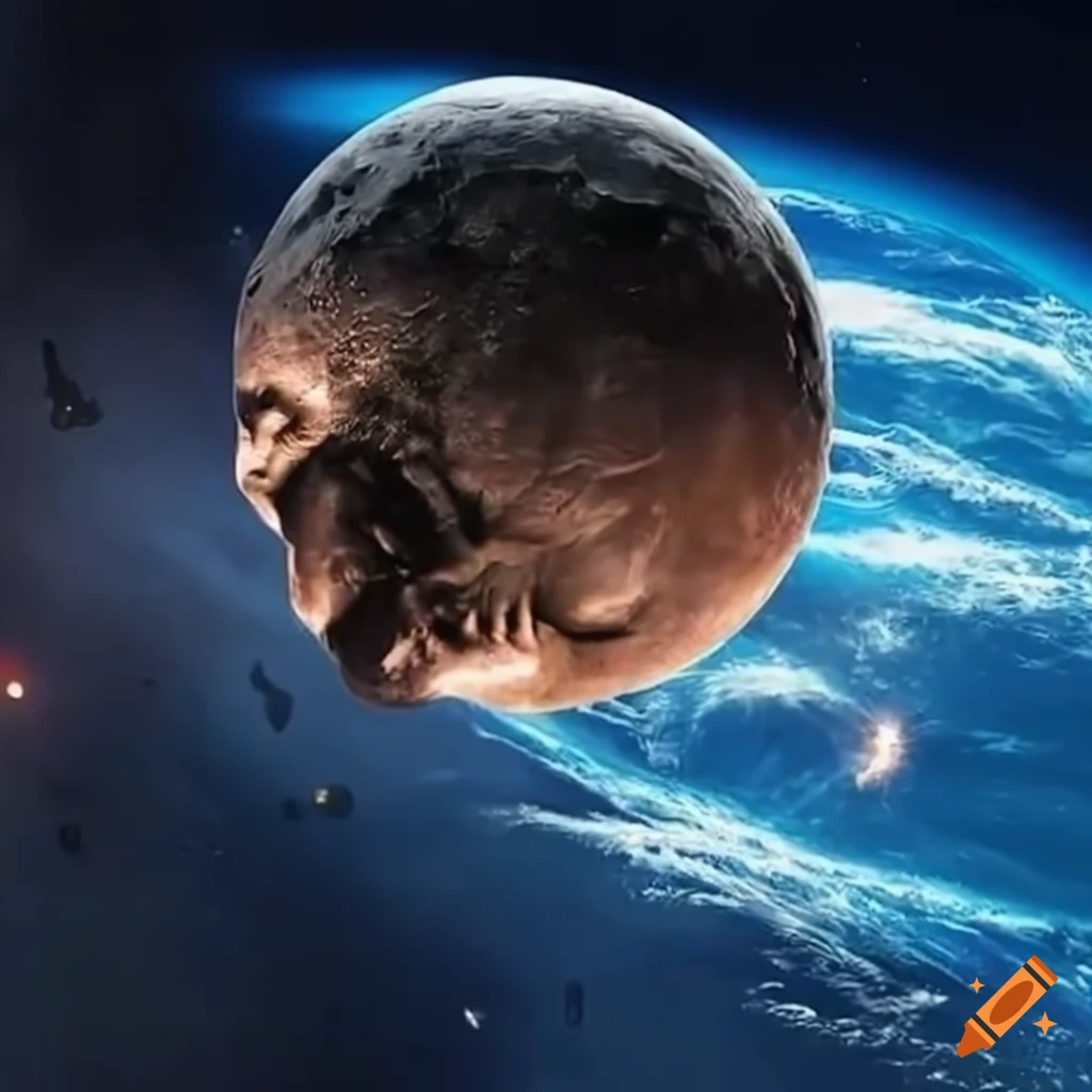 Dwayne 'the moon' johnson crashing into the earth on Craiyon