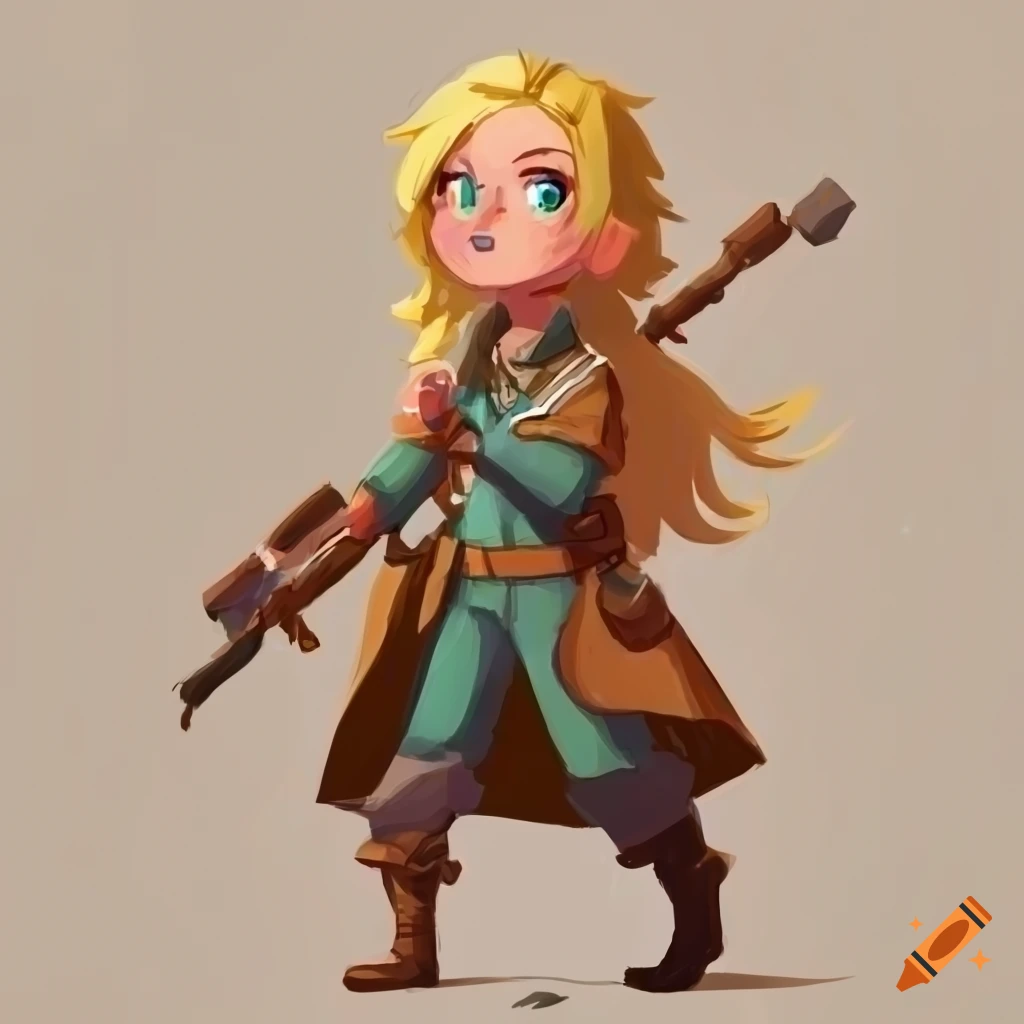 Character design concept art with sun-based adventurer in cartoonish ...