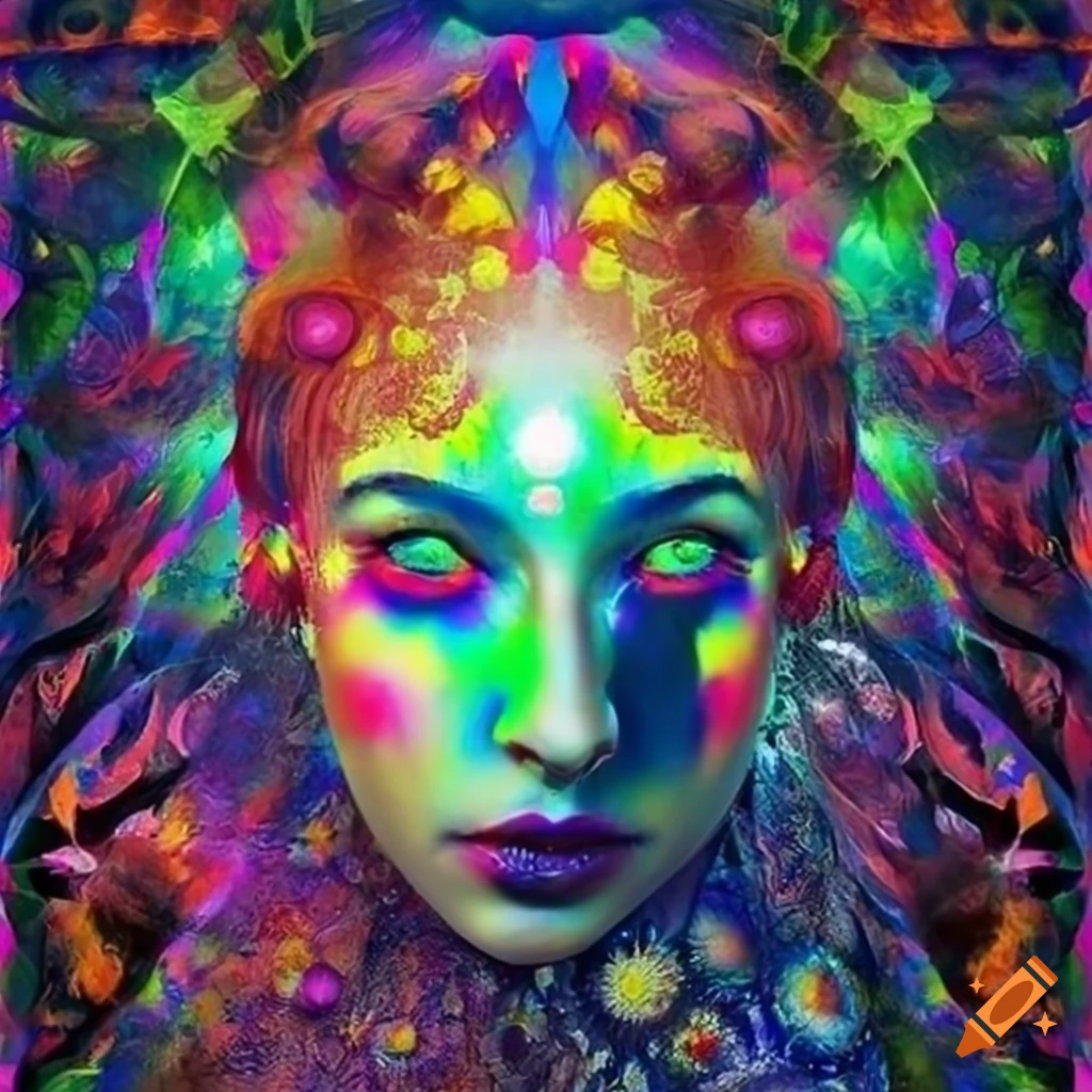Surreal Womans Face In Colorful And Gothic Forest Setting On Craiyon
