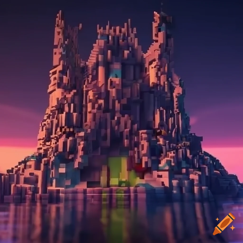 Intricately detailed minecraft sculpture in stunning 3d on Craiyon