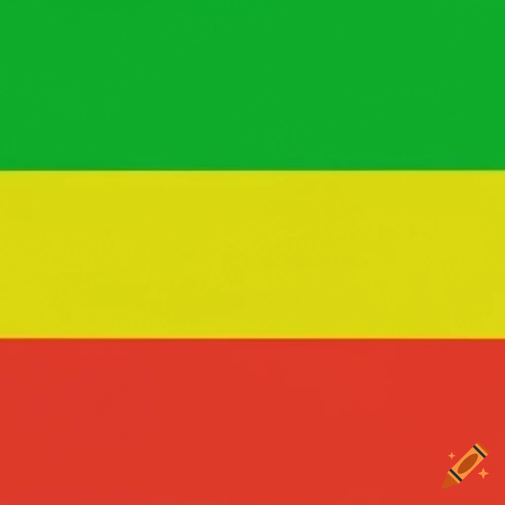 Flag with green, yellow, and red bars on Craiyon