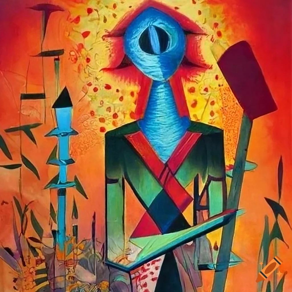 Baba yaga tarot card with combined artistic styles and cultural motifs ...