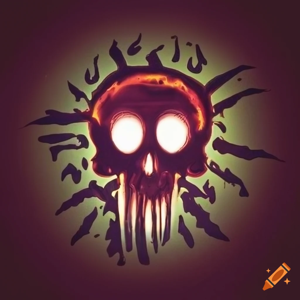 Egregious stain rock band logo centered around a skull on Craiyon