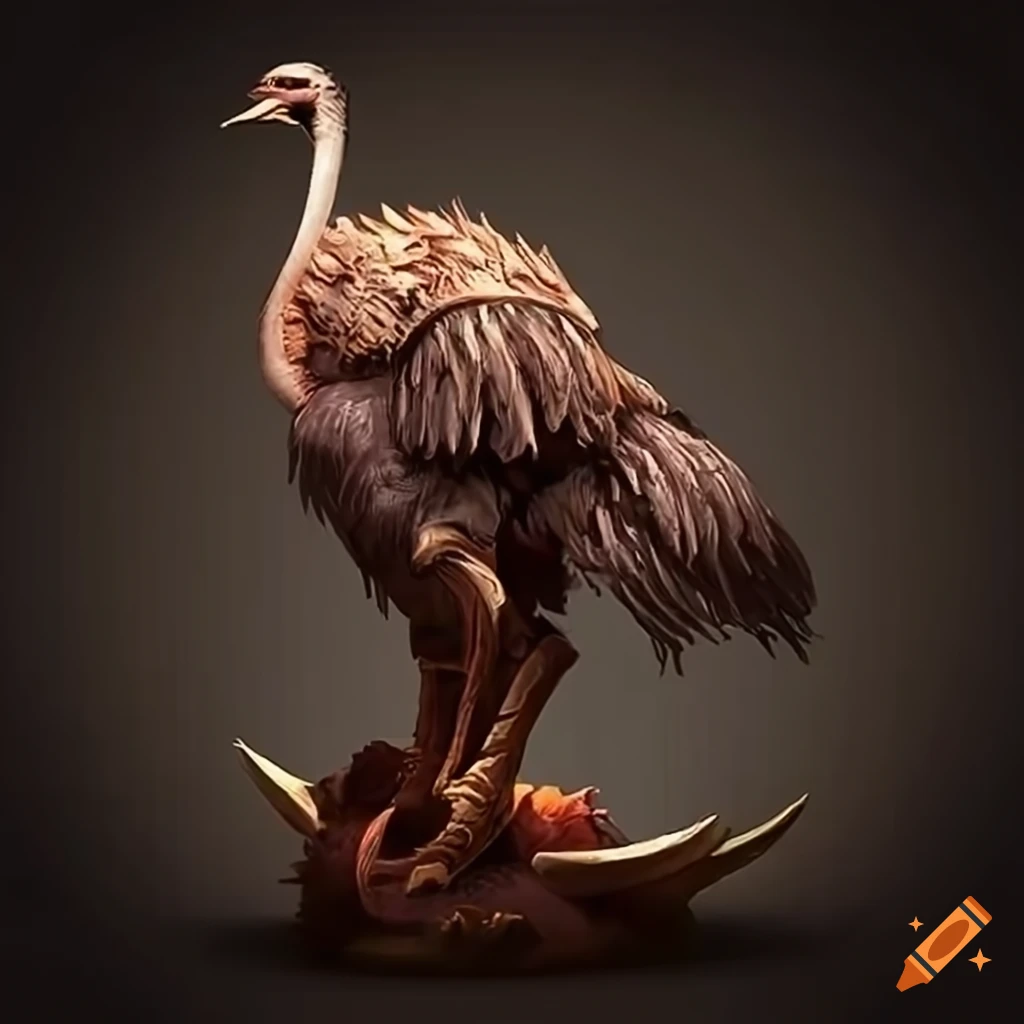 Battle ostrich mount in dungeons and dragons style on Craiyon