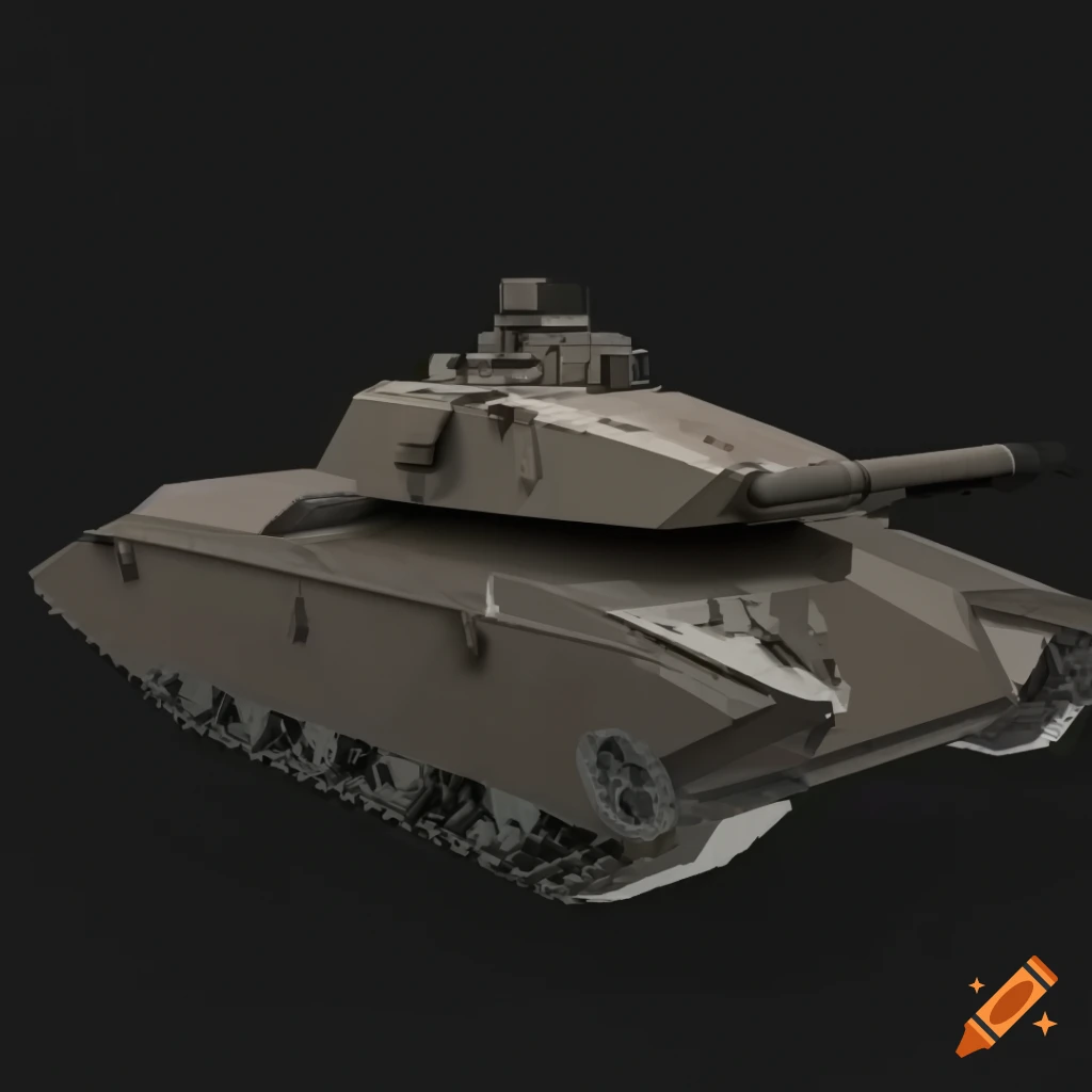 Polygonal 3d tank with saturn in the background on Craiyon