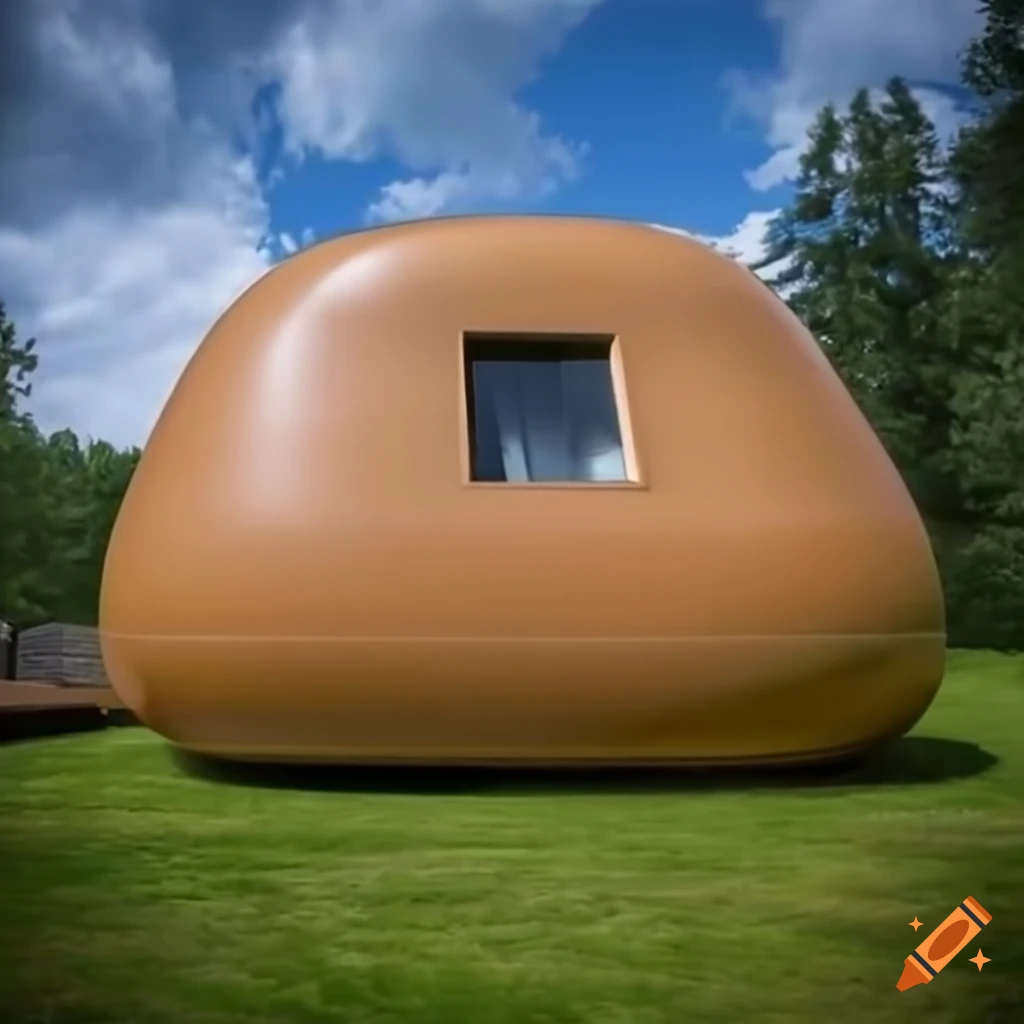 Unique bean-shaped home in 4k uhd resolution on Craiyon