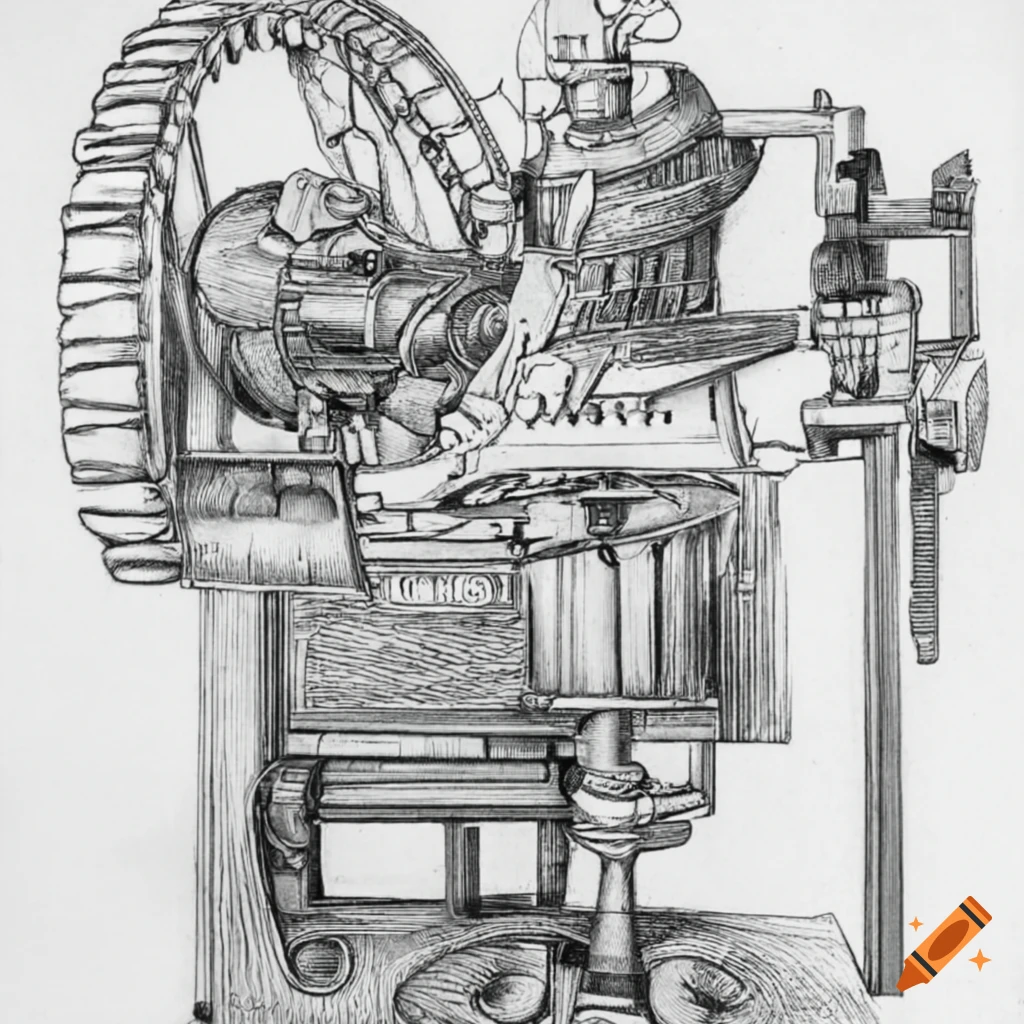 Mechanical wonder machine with visible technology, operated by a person ...