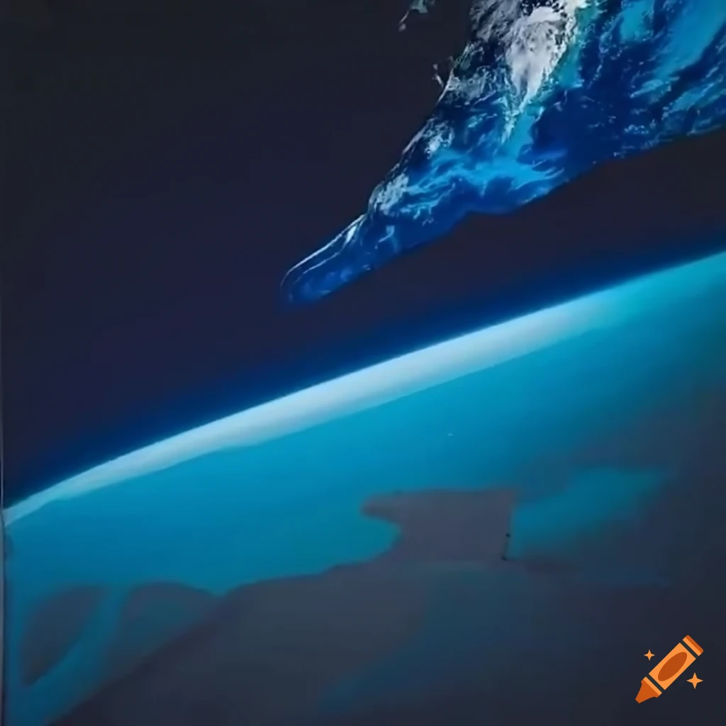 Extreme view of the flat earth's blue edge captured by an adventurer on ...