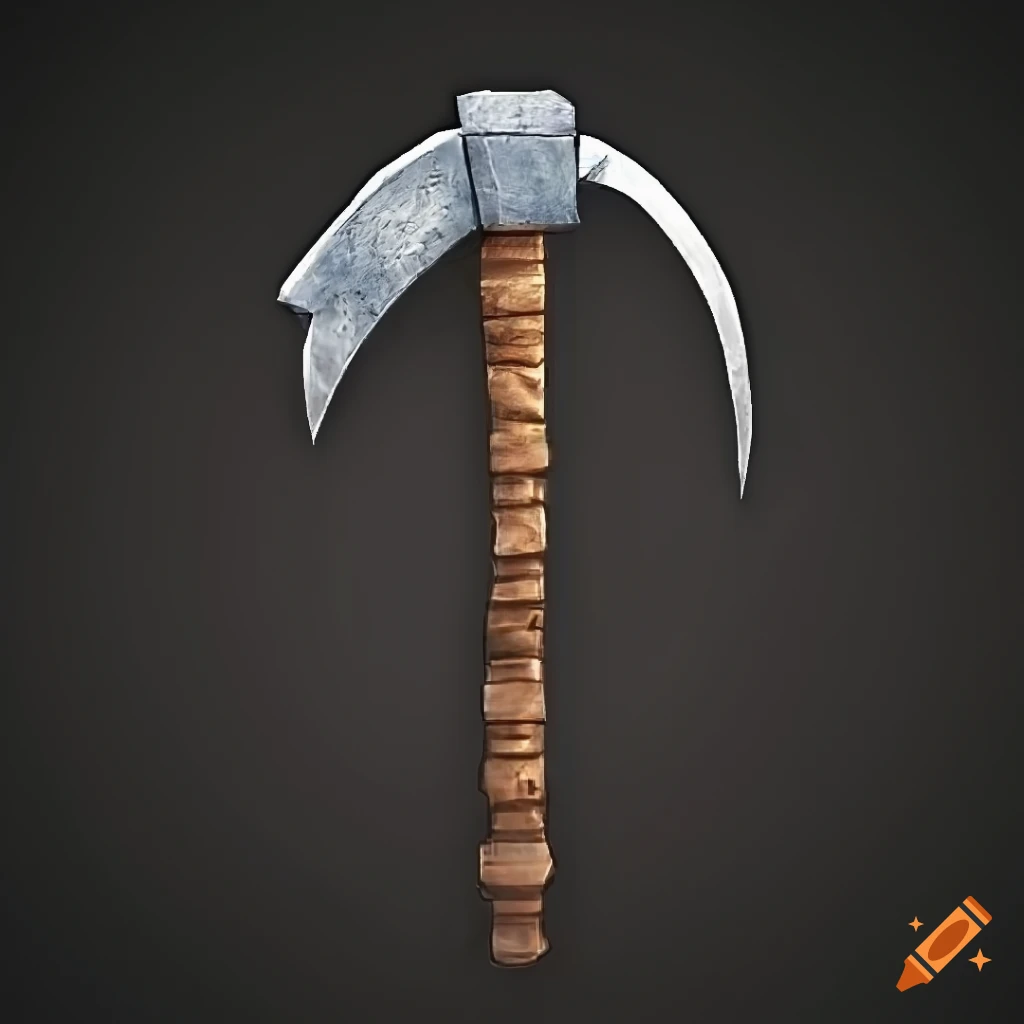 Medieval pickaxe icon for video game crafting on Craiyon