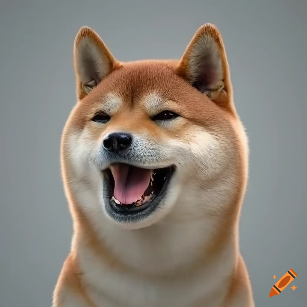 Laughing shiba inu on Craiyon