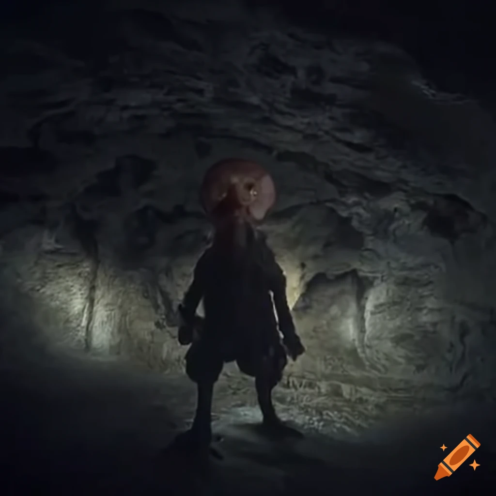 Bipedal mole aliens in a dark cave on Craiyon