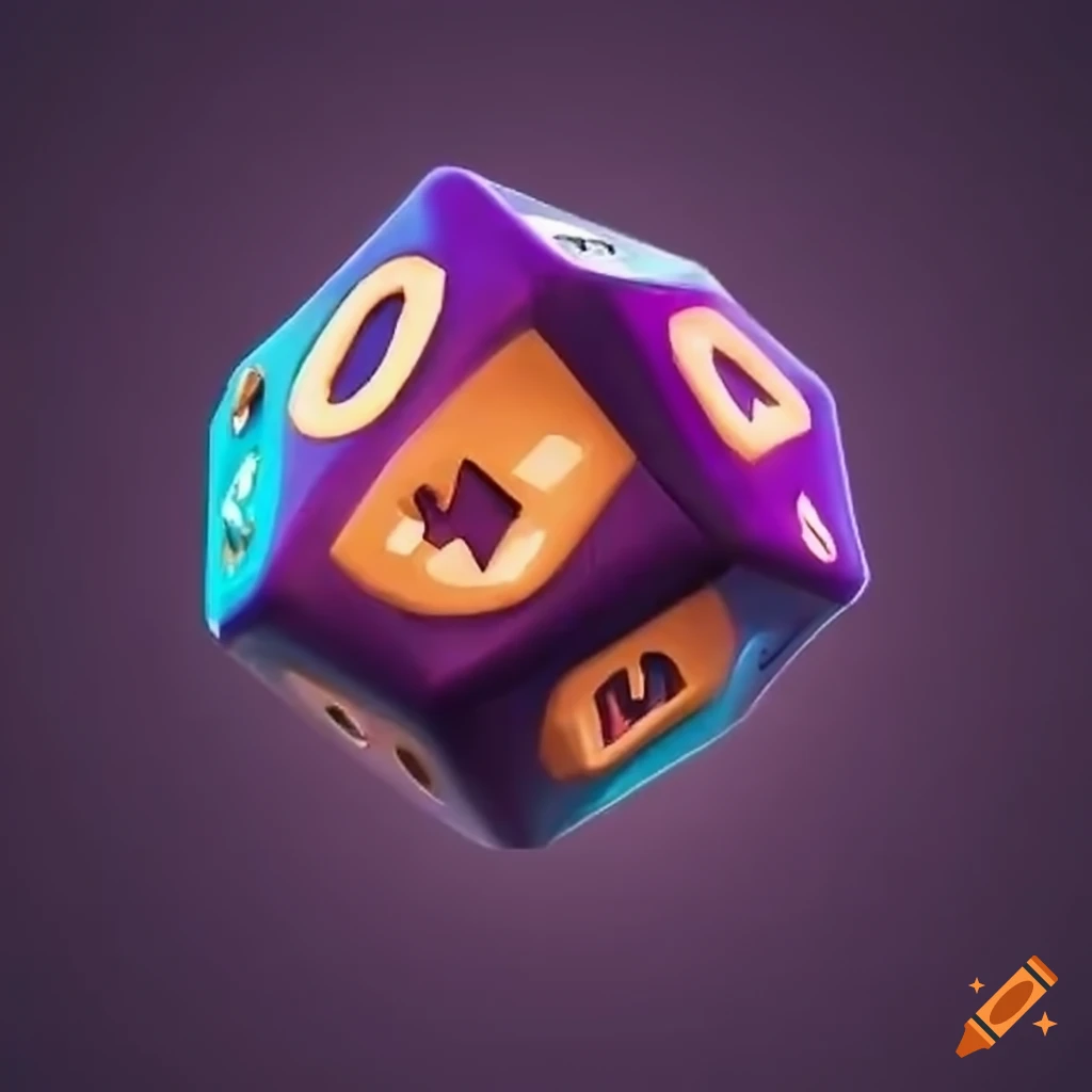 Fortnite gameboard design with a 20 sided dice on Craiyon