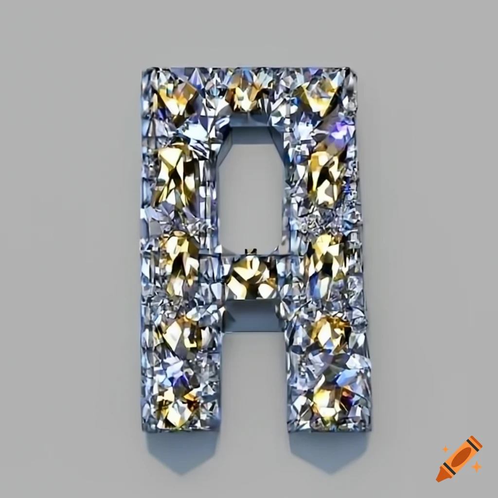 3d rendered letter a in vvs diamond on Craiyon