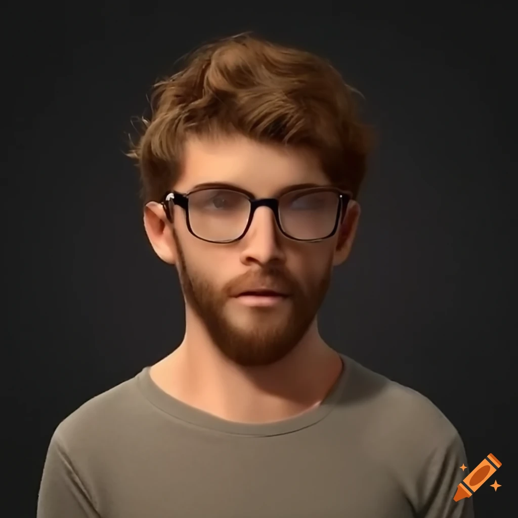 Nerdy man with wavy brown hair in his 30s on Craiyon