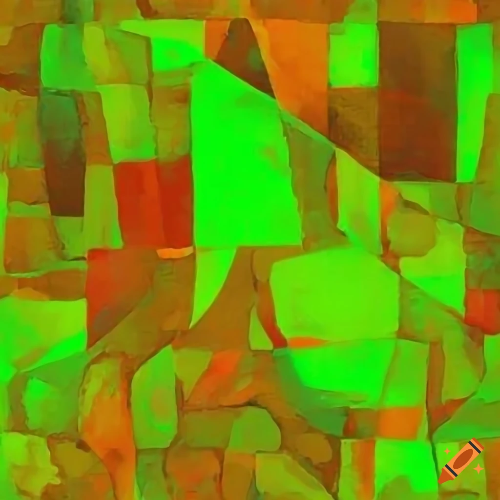Cubism impressionism digital rustic ground texture with sharp edges and green tones on Craiyon