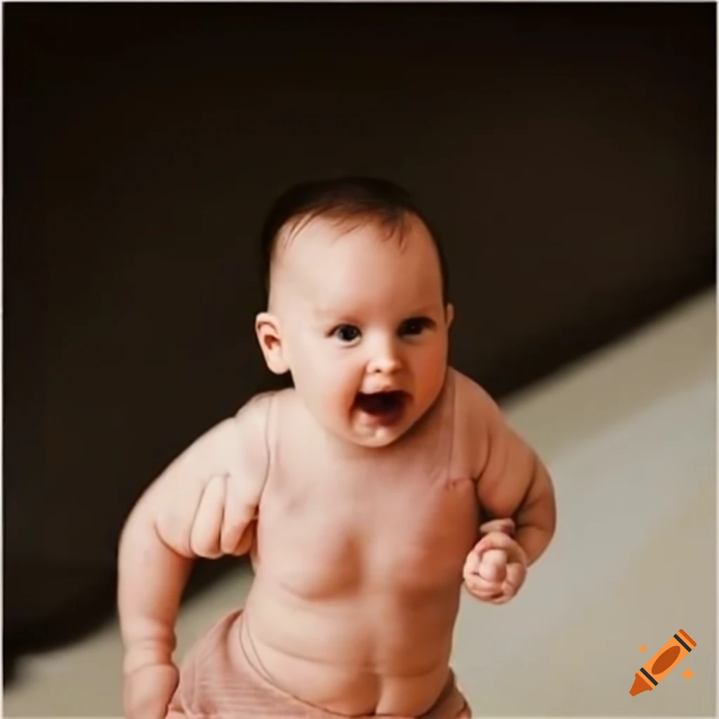 Running baby on Craiyon