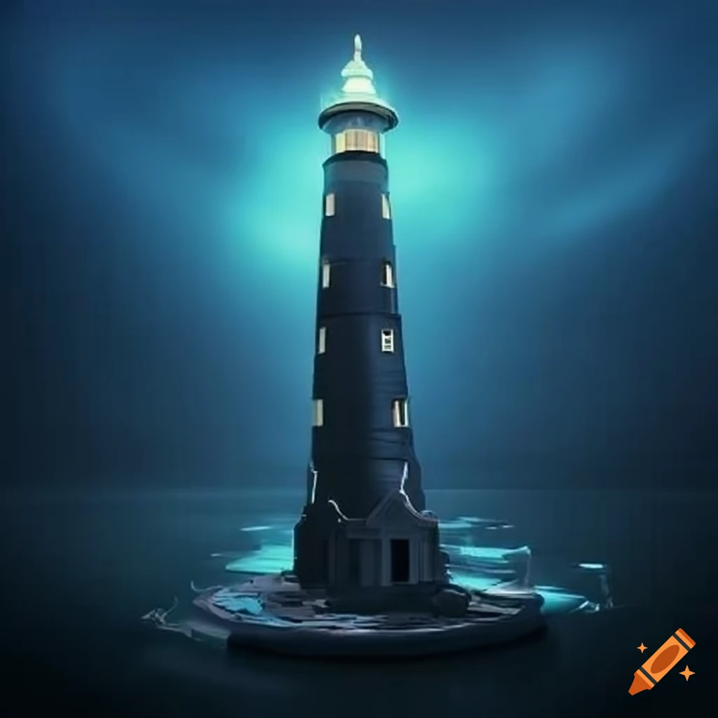 Futuristic lighthouse on Craiyon