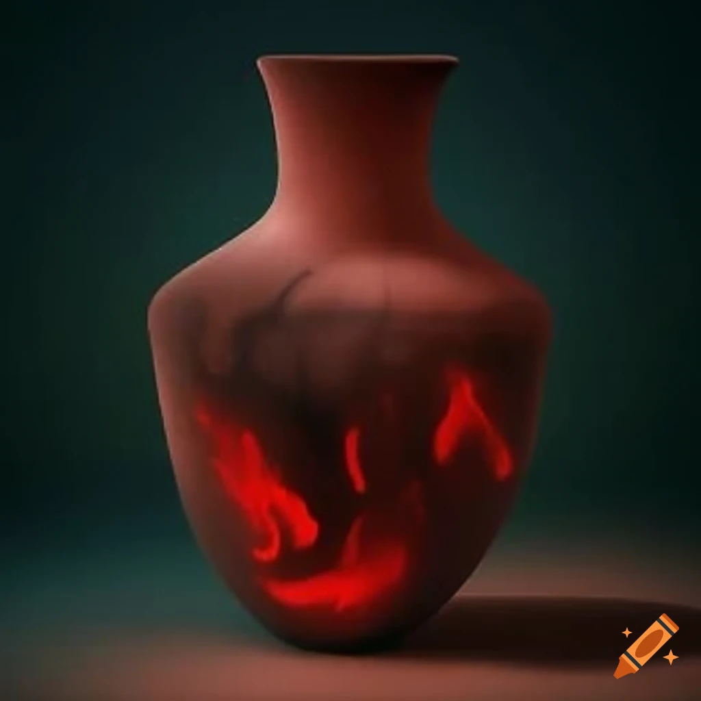 Haunted vase with souls spilling out in a ghostly scene on Craiyon