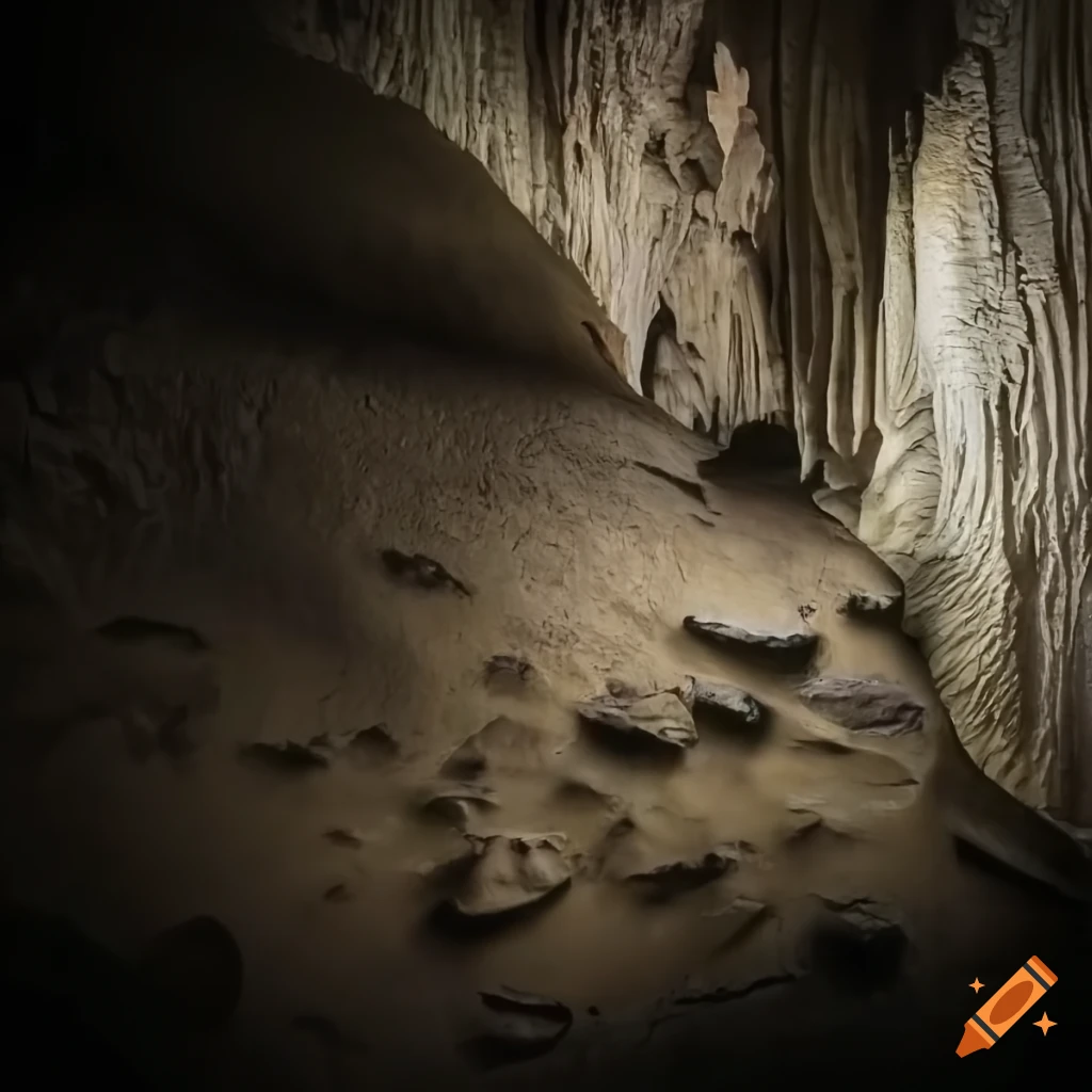 Eerie corner of a cave on Craiyon