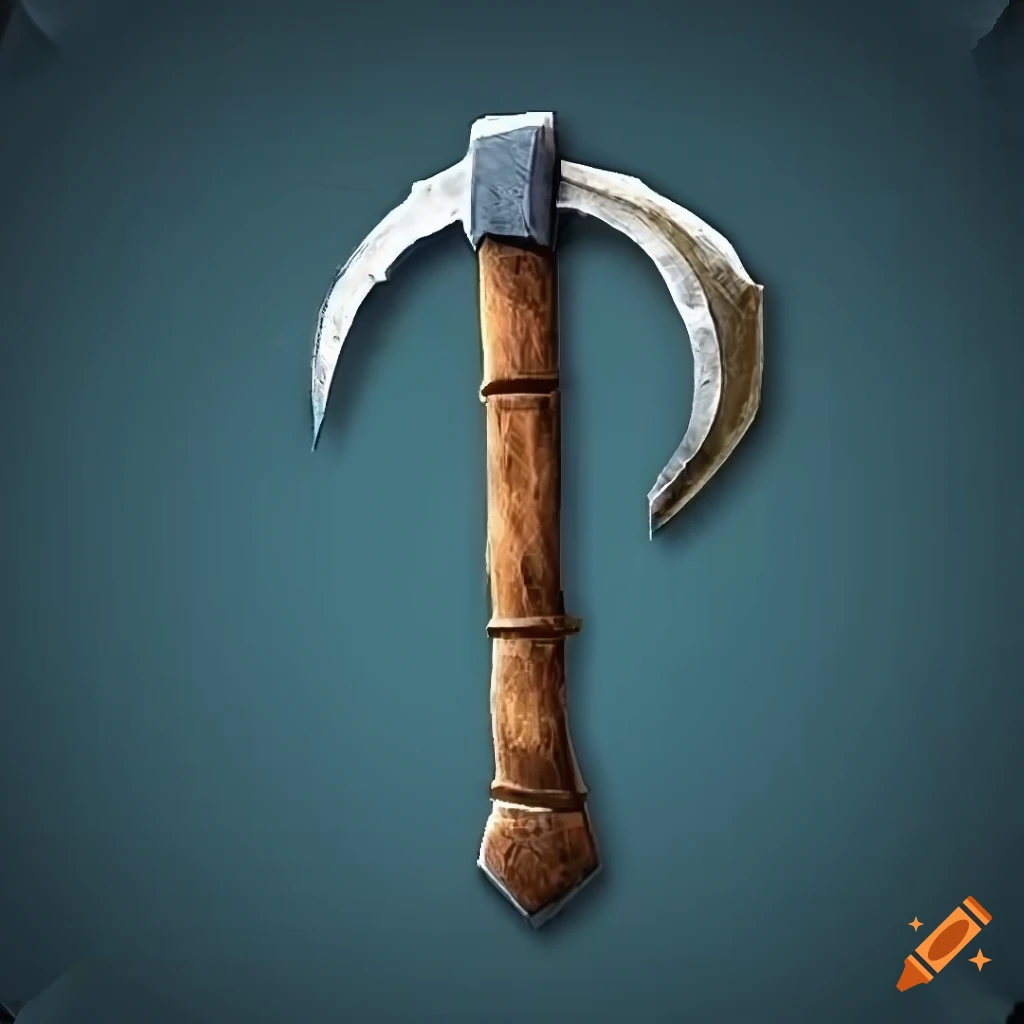 Medieval pickaxe icon for video game crafting on Craiyon