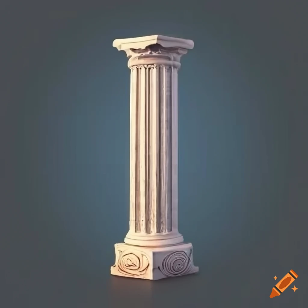 Greek column in full front perspective on Craiyon