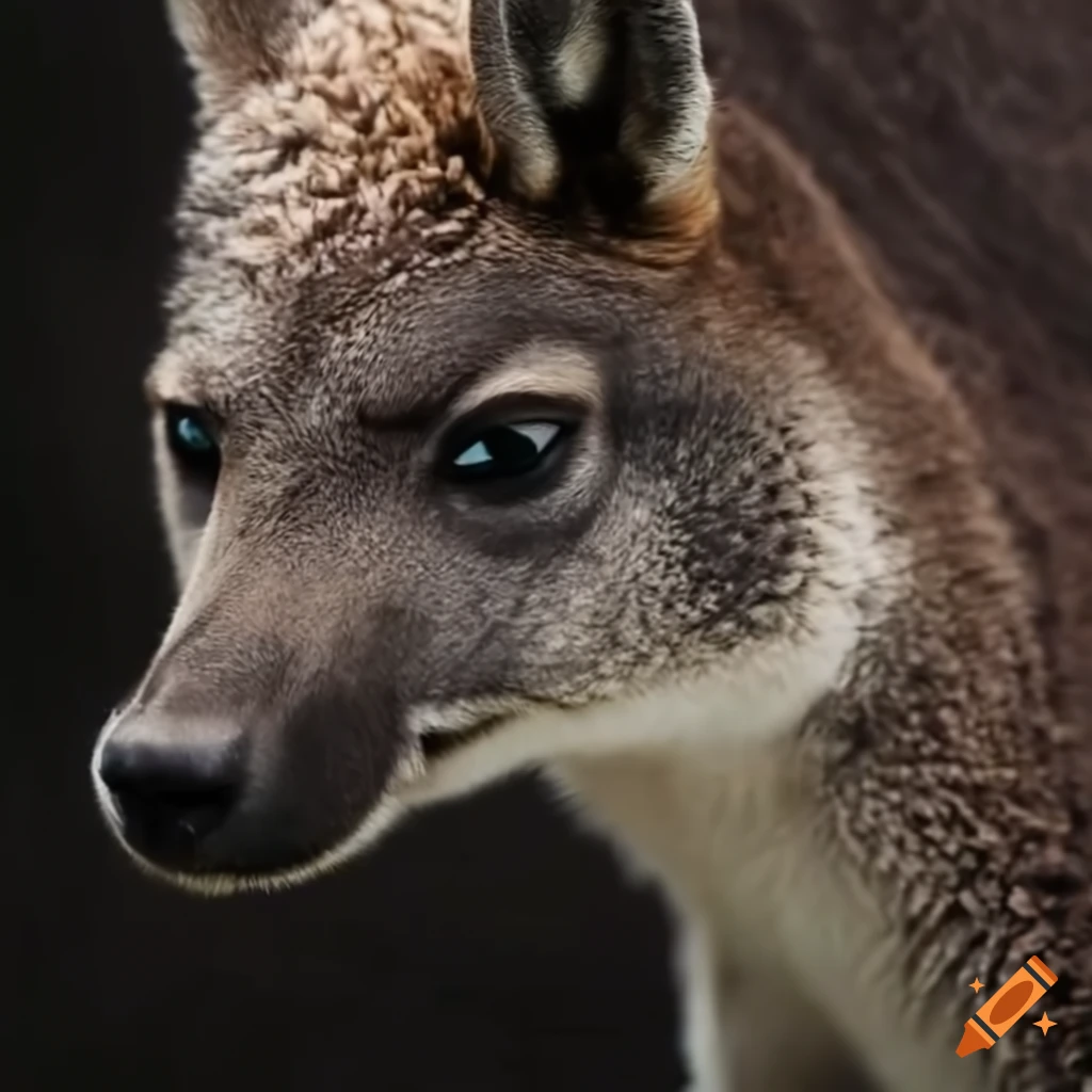 Kangaroo with a wolf head on Craiyon