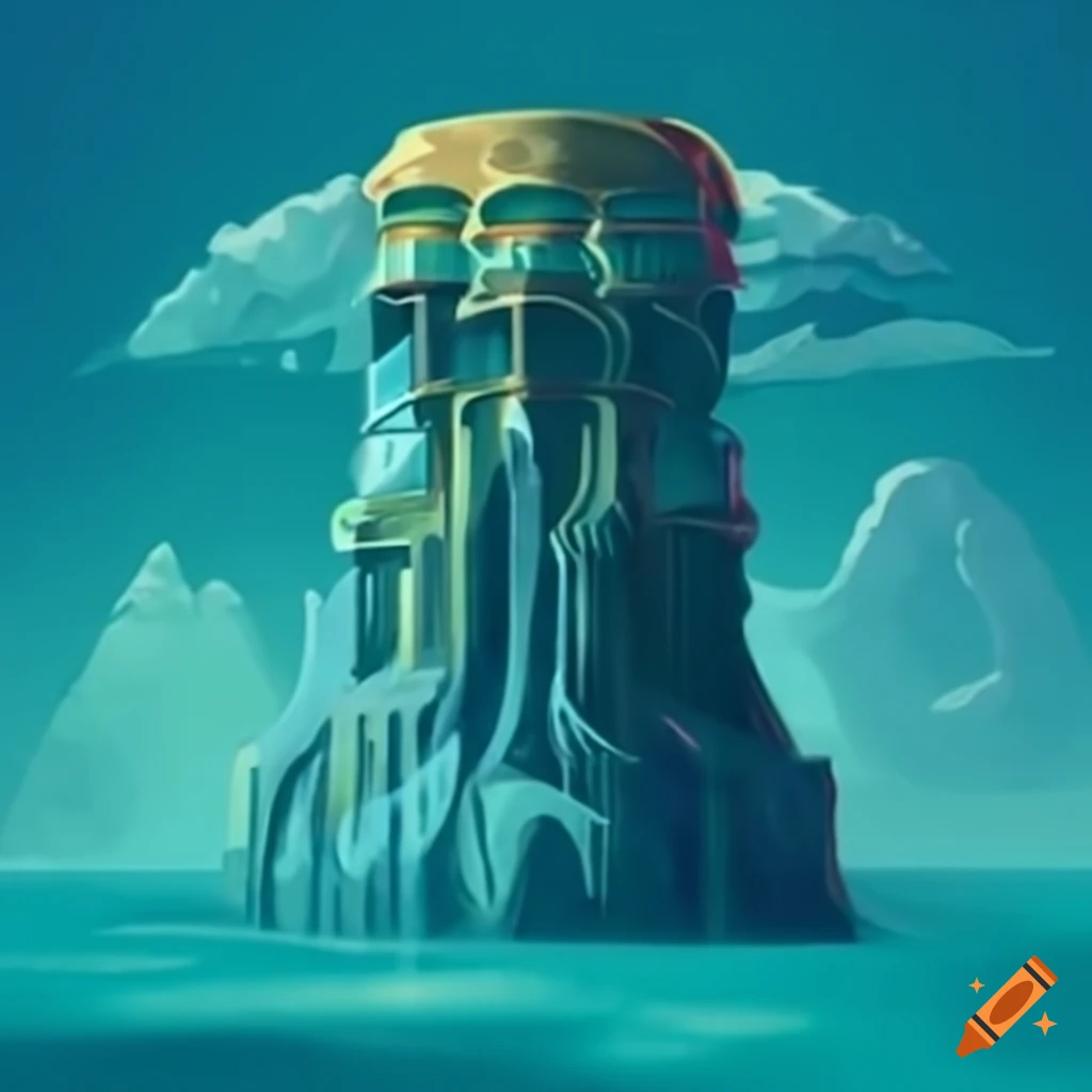 Illustration of the lost city of atlantis on Craiyon