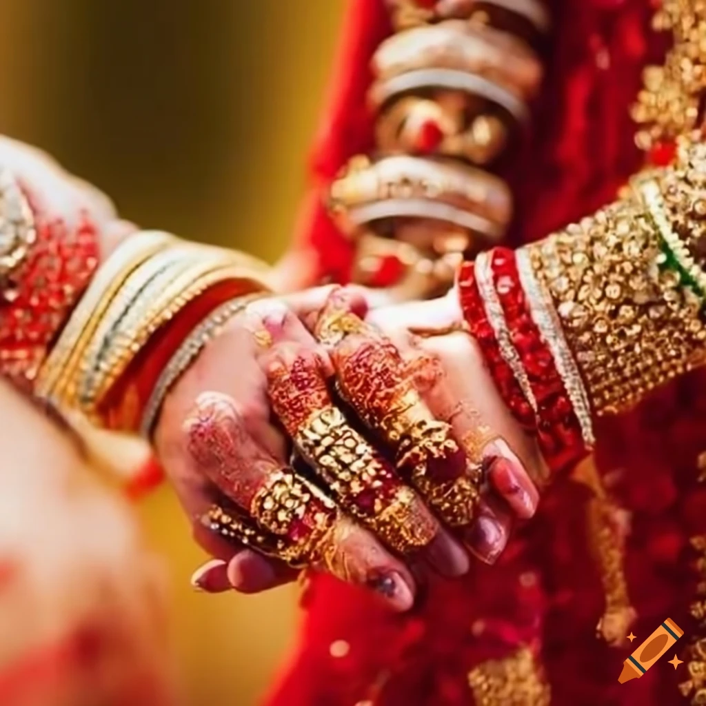 Indian marriage symbolic with two hands on Craiyon