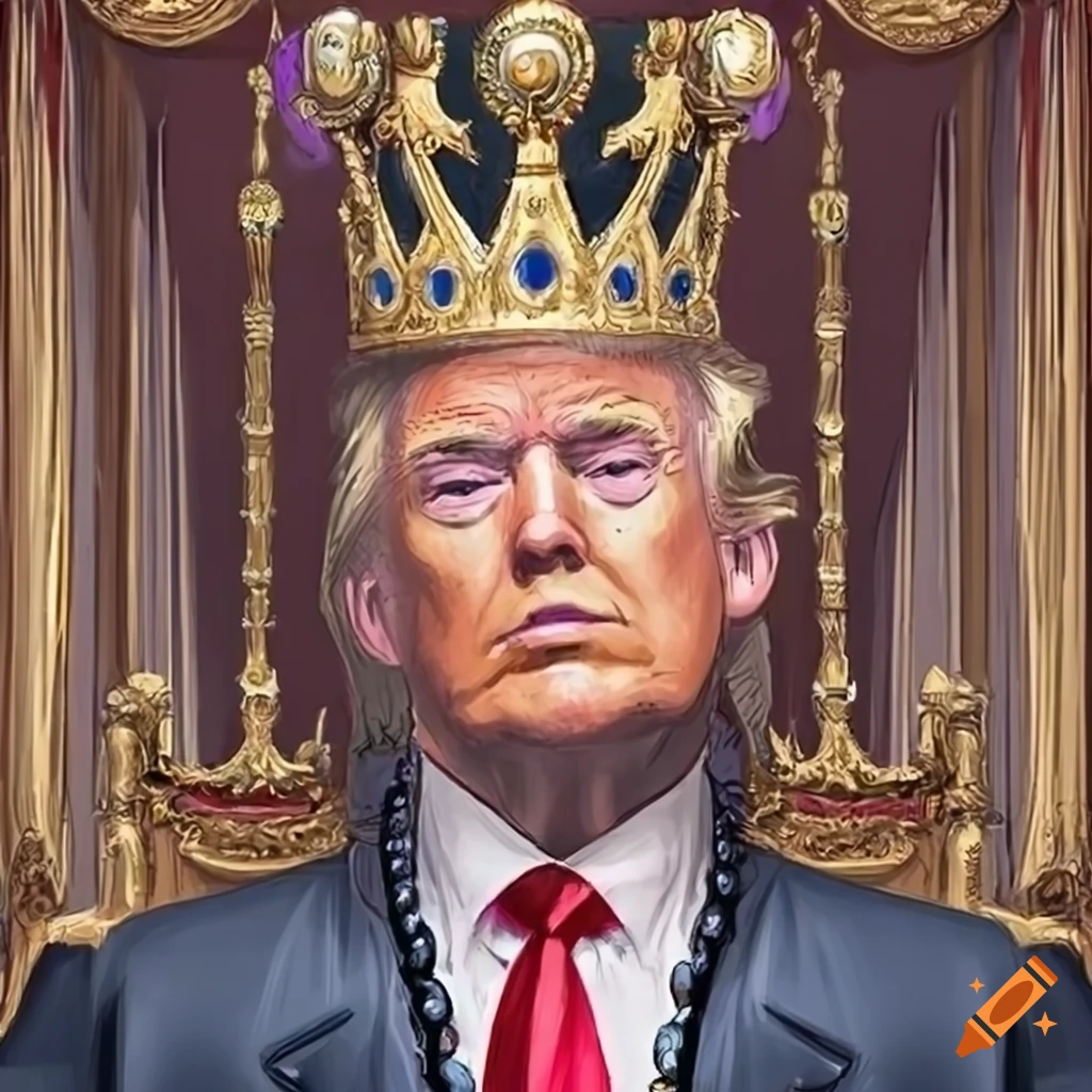 Fantasy drawing of a regally dressed figure in a throne room on Craiyon