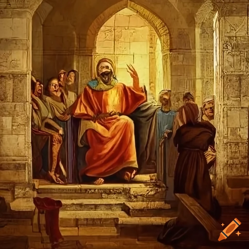 Isaiah speaking to a crowd in ancient jerusalem on Craiyon